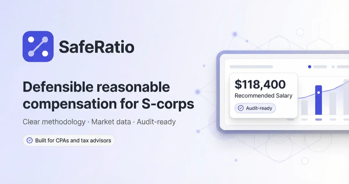 Reasonable Compensation in 2026: What's Changed for CPAs | SafeRatio